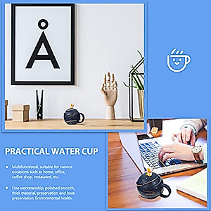 BESPORTBLE Ceramic Coffee Mug with Spoon Cartoon Astronaut Planet Pattern Porcelain Coffee Cup Cute Cappuccino Cup Tea Cup Mug Milk Cup Drinking Cup Birthday Blue