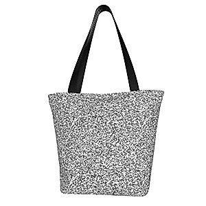 Silver Glitter Women's Shoulder Handbag Beach Tote Bag Storage Handle Bag