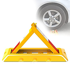 SKIHOT Parking Space Lock,Folding Parking Barrier,Heavy Duty Parking Security Bollards,Car Parking Pole Triangular,Manual Parking Blocker, Car Parking Gadgets,60cm