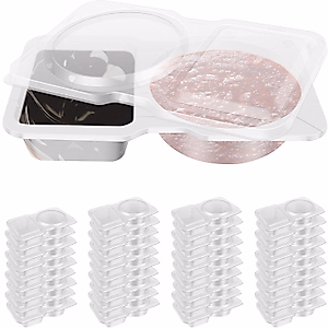 20PCS Double Compartment Condiment Container, Portable Reusable Sauce Container with Lids, Dual Compartment Container for Takeaway Sauces, Dips and Sampling