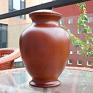 Elegant Wood Vase Urns for Human Ashes Adult Male/Female,for Adults up to 200lbs,Burial Cremation urn for Funeral