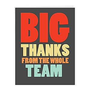 NobleWorks - Coach Thank You Greeting Card with Envelope Group, Coworker, Gang (Big 8.5 x 11 Inch) Big Thanks From The TeamJ6884TYG-US