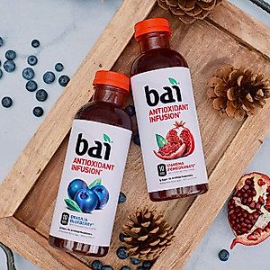 Bai Flavored Water, Ipanema Pomegranate, Antioxidant Infused Drinks, 18 Fluid Ounce Bottles, 6 Count