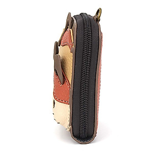 CHALA RFID Cute-C Credit Card Holder Wallet Wristlet - Women Faux Leather Cute-C with Strap - Cat