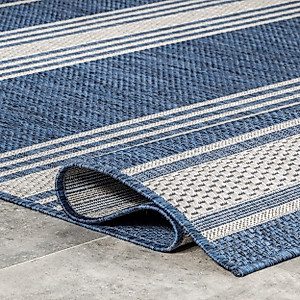 Rugs USA x Lauren Liess Romy Striped Indoor/Outdoor Area Rug, 4x6, Blue