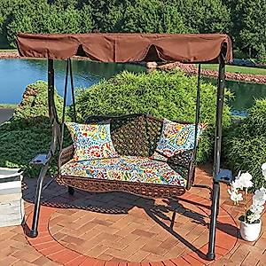 DYTXIII Patio Outdoor Cushion Cover Slip Cover W42 x D18 x H3 Inch with Zipper for Bench Loveseat Furniture, UV Protection Cushion Covers Replacement Covers 1 Pack, Paisley Multi (Covers ONLY)