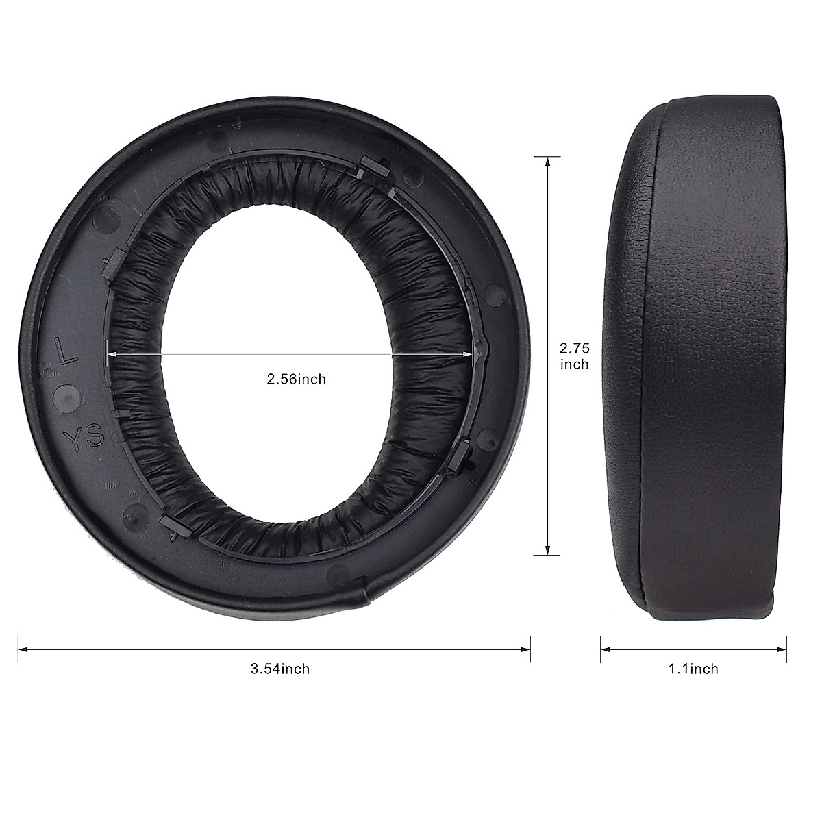 MOLGRIA Replacement Ear Pads, Earpads Cushion Cover for Sony PS3 PS4 Gold Wireless Playstation 3 Playstation 4 Headset 2018 Version CECHYA-0080 Stereo 7.1 Virtual Surround Headset(Black)