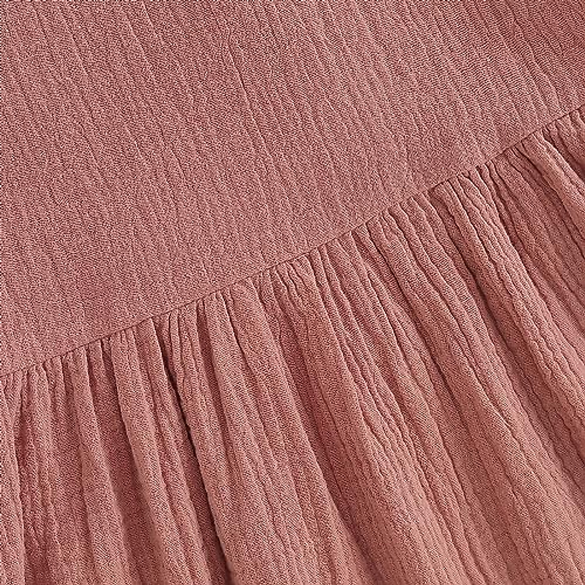 Gaono Toddler Baby Girl Cotton Linen Dress Long Sleeve Solid Color A-Linen Smocked Fall Dress Babyboll Princess Dresses (A-Pink, 3-4 Years)