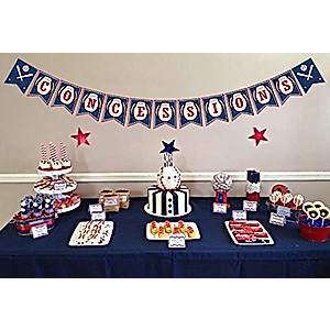 Baseball CONCESSIONS Birthday Banner, Baby Shower Sports Themed Pennant Decoration