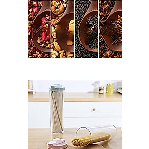 ABKDCO Kitchen storage boxCreative storage jar sealed storage noodle kitchen hanging noodle storage box round pasta storage bucket pink