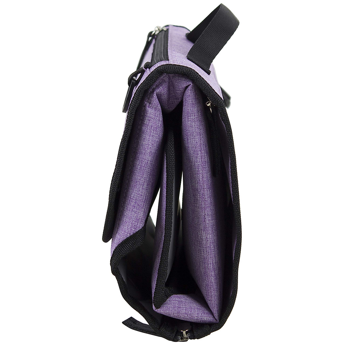 BODHI Baby Portable Water Resistant Diaper Changing Pad & Diaper Changing Kit Travel Bag Baby Station On The Go, Purple Chambray