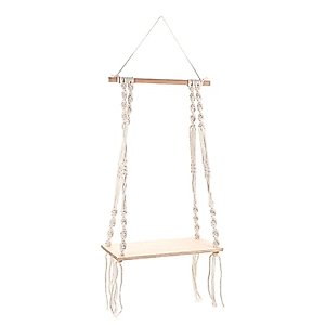 Garneck Home Decor Wall Mounted Shelves Macrame Wall Hanging Shelf Handmade Macrame Shelf Woven Hanger for Plants and Decor Hanging Bohemian Shelf Plants Decor Decoraciones para Salas De Casa