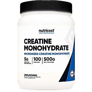 Nutricost Creatine Monohydrate Micronized Powder 500G, 5000mg Per Serv (5g) - Micronized Creatine Monohydrate, 100 Servings