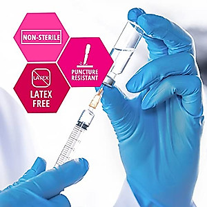 Medpride Medical Examination Nitrile Gloves| Medium Box of 200| Blue, Latex/Powder-Free, Non-Sterile Exam Gloves| Professional Grade for Hospitals, Law Enforcement, Tattoo Artists, First Response