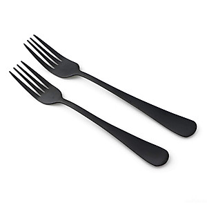 JANKNG 20-Piece Stainless Steel Flatware Set, Matte Finish Black, Service for 4