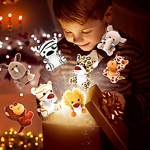 Leitee 48 Pack Mini Plush Animals Toys Set 4.7 Inch Stuffed Animal Keychain Small Goodie Bag Fillers for Easter Hunts, Valentine's Day, Carnival Prizes, Jungle Party