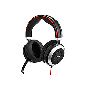 Jabra Evolve 80 - Professional Stereo Noise Cancelling Wired Headset/Music Headphones - MS (Renewed)