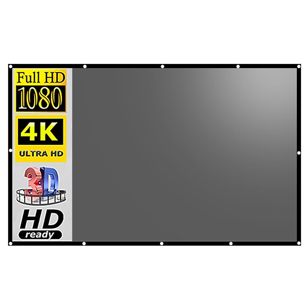 Metal Anti Light Projector Screen, high-Definition Movie Screen, Suitable for Outdoor, Indoor, Home, Office, with Sizes of 60/72/84/100 inches and ratios of 16:9/4:3 (Hook_60inch_16:9)