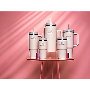 Stanley Quencher H2.0 Tumbler with Straw 14 oz | Flowstate 3-Position Lid | Cup Holder Compatible for Travel | Insulated Stainless Steel Cup | BPA-Free | Rose Quartz 2.0