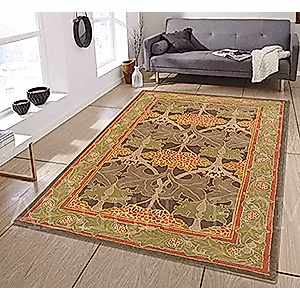 Hand Tufted Persian Traditional Wool Area Rugs by Allen Home | Durable | 100% Wool | Living Room, Dining Room, Bedroom, and Entryway Area Rugs | 8’ x 10’ | Mariya Green