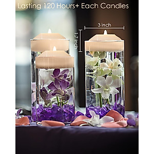 LARDUX Pack of 24 LED Floating Candles - 3 Inch Flameless Plastic Floating Tea Lights for Bathtub Swimming Pool Vase Centerpiece Decoration