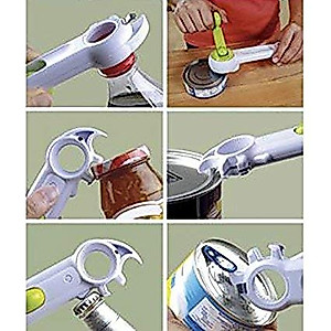 Multifunctional 6 in 1 One Touch Can Jar Bottle Opener Kitchen Tool by TJSpecia