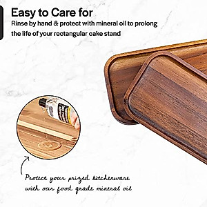 Bathroom Long Vanity Trays, 1-Pc, Wooden Toilet Tank Storage Tray, Farmhouse Wood Tray Kitchen Living Room Counter Top Organizers for Small Things, Dressing Table Sink Holders