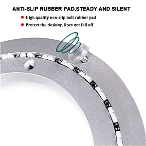 Ø 8in 10in 12in 14in 16in 20in 24ni 27in 32in Lazy Susan Silent Rotating Bearing Turntable With Threaded Rubber Pad 360 Degree Swivel Turntable Heavy Duty Aluminium Alloy Swivel Base