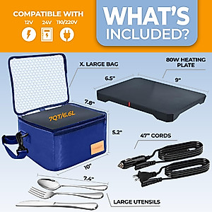 Portable Oven & Food Warmer Electric Lunch Box Food Heater 12/24/110/220V for Car, Truck, Office, Travel & Home ,Mini Portable Microwave Lunch Heater for Work, Compact Portable Food Warmer Lunch Box