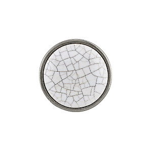 Richelieu Hardware BP4418195304 Cherbourg Collection 1 1/8 in (28.6 mm) Crackle White and Brushed Nickel Eclectic Cabinet Knob Crackle White, Brushed Nickel Finish
