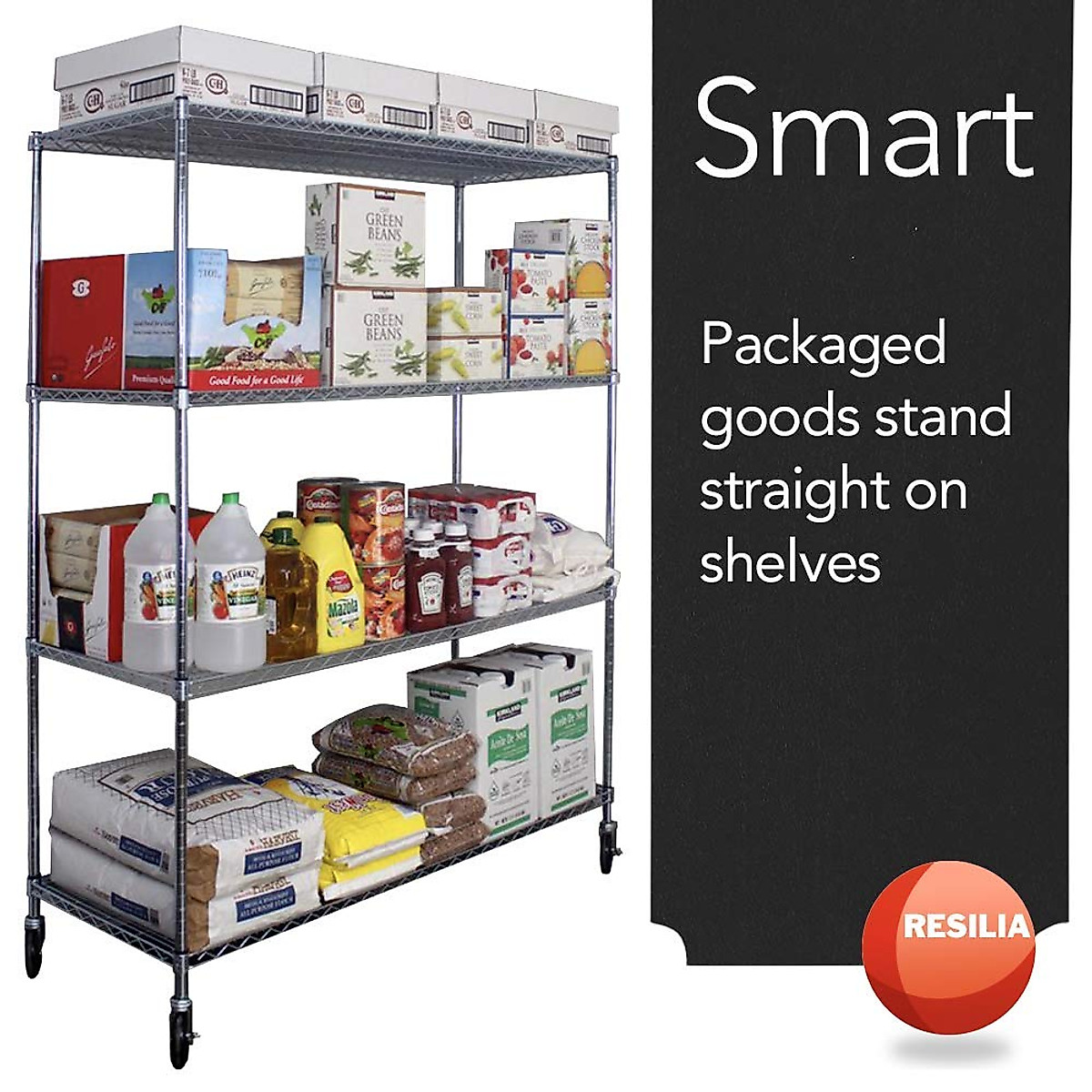 Resilia Shelf Liner Set for Wire Shelving Units – 5 Pack, 16 Inches x 36 Inches, Black Vinyl, Anti-Slip, Heavy Duty, Made in The USA, for Kitchen, Bathroom, Garage Storage