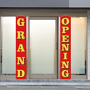 Grand Opening Decorations Outdoor Red Grand Opening Porch Sign Banner New Store Restaurant Grocery Cafes Shop Advertising Business Start Sign