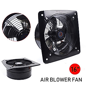 JAYEUW 16 Inch Exhaust Fan Wall Mount Ventilation Extractor Blower Greenhouse Fans and Vents Window Exhaust Fan Kitchen Exhaust Vent Fan for Kitchen, Sheds, Attics, Workshops, 750W 110V (US Stock)