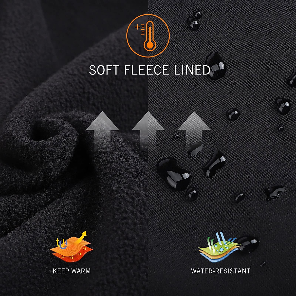 BALEAF Women's Cycling Jacket Windproof Thermal Winter Running Cold Weather Gear Waterproof Softshell Warm Black Size L