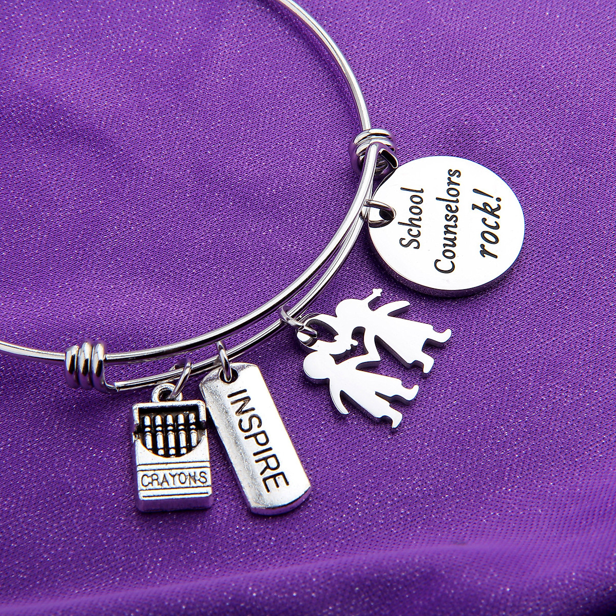 SEIRAA School Counselor Gift Teacher Bracelet End of Year Gift For Teacher Graduation Jewelry Principal Gift (School counselor bracelet)