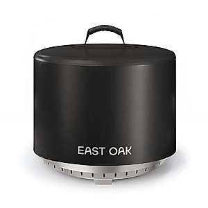 EAST OAK 21'' Fire Pit Cover for Outdoor Smokeless Firepit, 500D Heavy Duty Fabric Bonfire Pit Accessories for Camping, Waterproof, Dustproof, and All-Weather Resistant, 21.26"Dia X 13.97"H, Black
