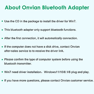 ONVIAN 100M/328FT Long Range USB Bluetooth 5.0 Adapter for PC Wireless Bluetooth Adapter for Desktop Computers Bluetooth Receiver for Headpones,Speakers, Keyboard, Mouse Support Windows11/10/8.1/8/7