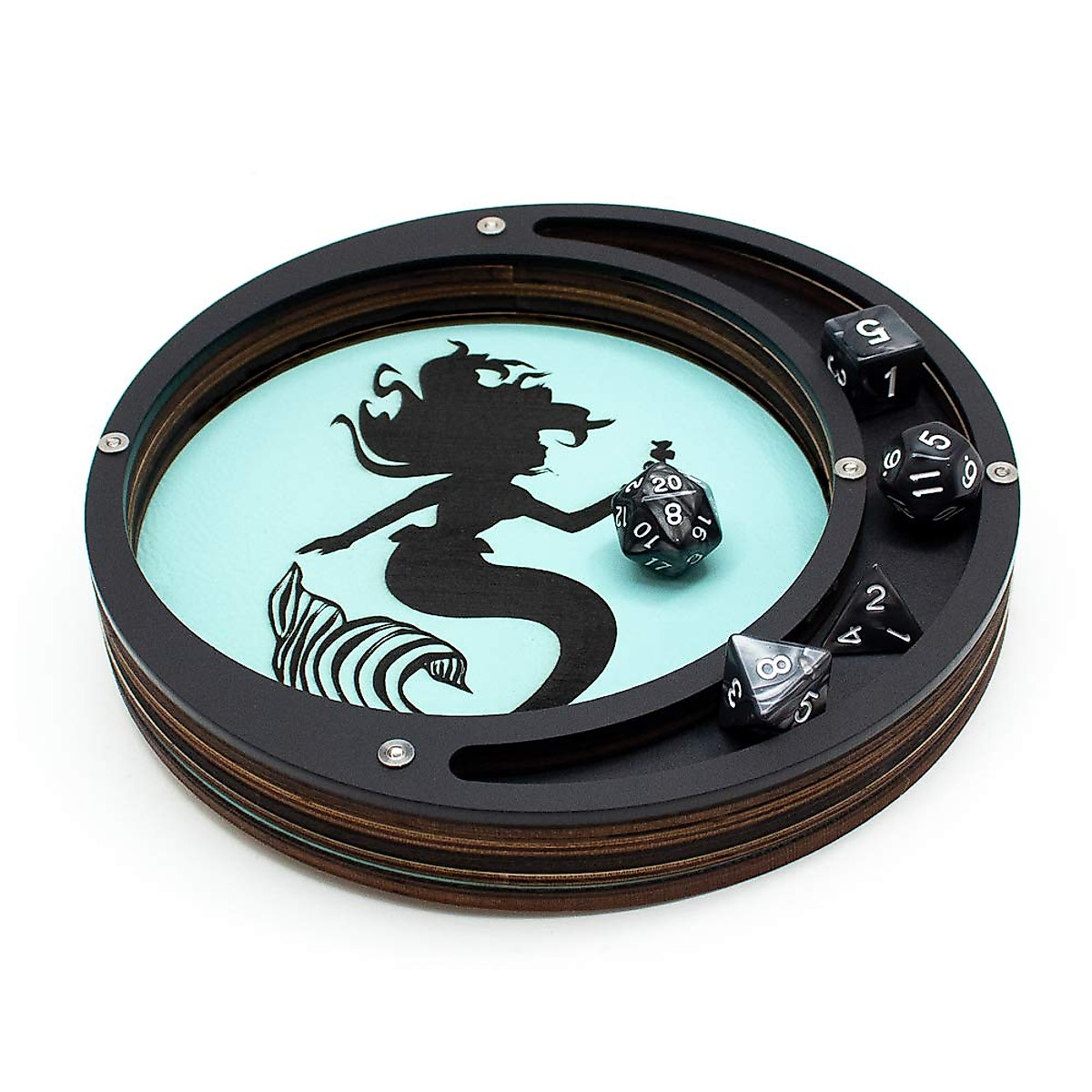 C4Labs 7.25" Padded Vegan Leather Eclipse Dice Tray - Mermaid