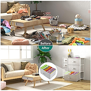 YITAHOME Dresser for Bedroom, 7 Drawers Fabric Dresser, Organizer Unit for Living Room, Hallway, Closets - Sturdy Steel Frame, Wooden Top & Easy Pull Fabric Bins