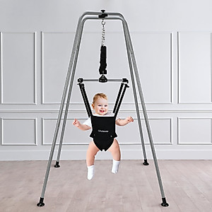 Cowiewie Baby Jumper with Strong Support Stand, w/Walking Harness Function, Baby Exerciser Quick-Fold and Storage