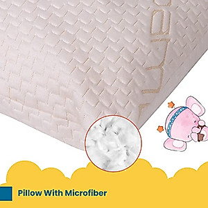 Sleepsia Toddler Pillow - Supersoft (13" X 18") Small Pillow with Bamboo Cover - Ultra Supportive Microfiber Baby Pillows for Sleeping - Golden