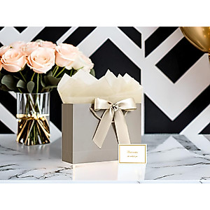 JMANNI Gift Bags, 1PCS Gift Bags Large with Ribbon and 1 Greeting Cards 2 Tissue Paper, Portable Paper Gift Bag with Handles, Birthday Gift Bags,Present Bags for Wedding Party Mothers Day