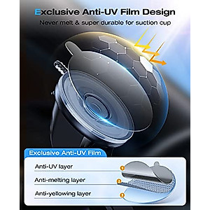 VICSEED Phone Mount for Car with [Anti-melting Anti-UV Film] Strong Power Suction Cup Dashboard & Windshield Car Phone Holder Mount Durable Hands-Free Universal Cell Phone holder for All Mobile Phones