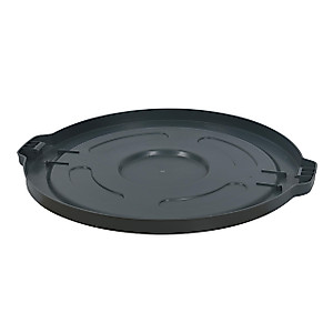 Round Trash Can Lid Compatible with 55 Gallon Plastic Prince Container, Gray