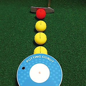 BIRDIE79 Golf Tee Holder | Putting Donut | Portable Putting Hole Trainer |360 Degree Golf Putting Green Practice Hole (Pink)