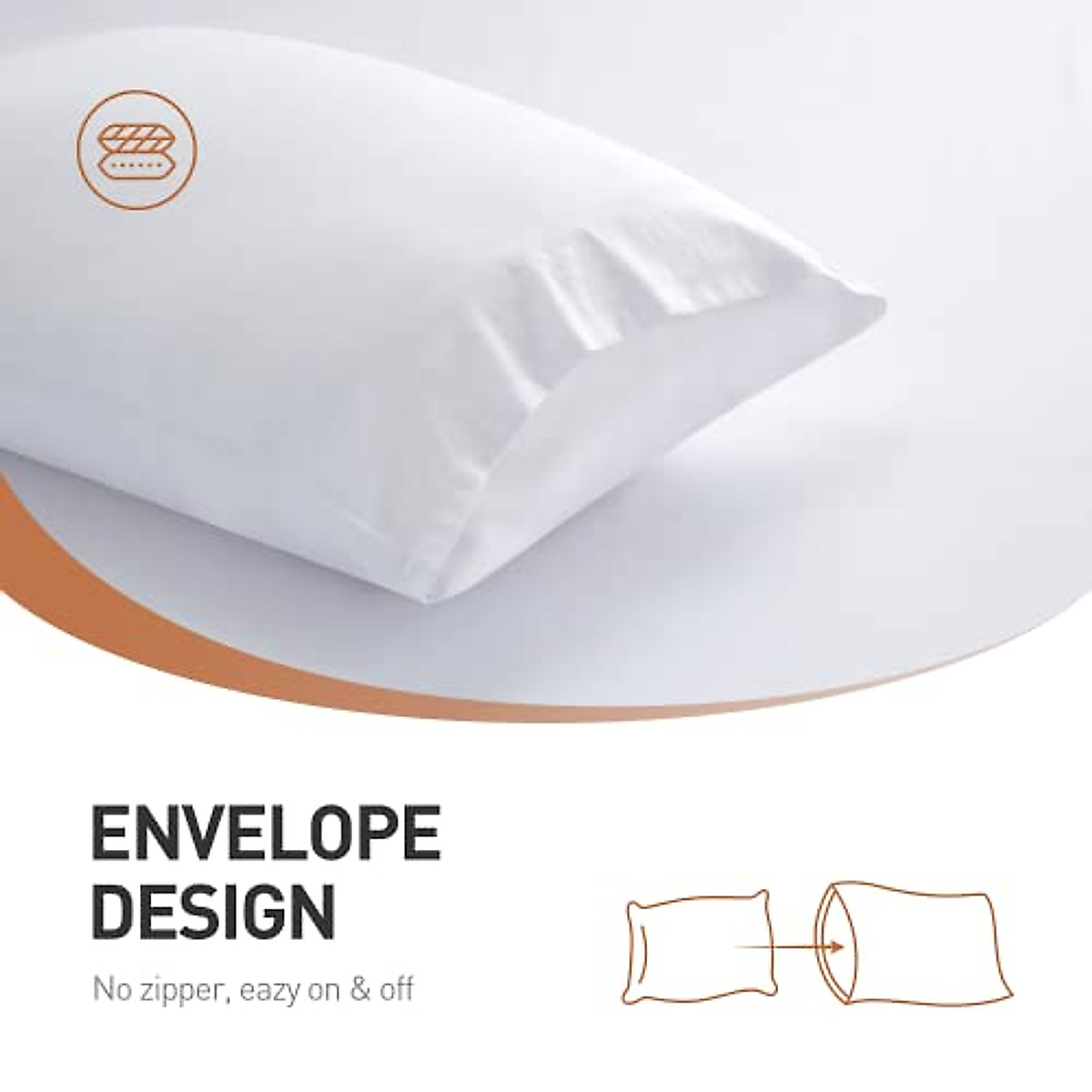 Acanva Cooling Bed Pillows for Sleeping 2 Pack, 3D Microfiber Filling Luxury Soft Supportive Plush for Side Back and Stomach Sleepers, with Breathable Removable Cover, Queen Size, White 2 Count