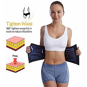 DawnBreak Sauna Sweat Waist Trimmer Shaper Exercise Workout for Women Waist Trainer Sauna Belt Band - S/M Black Hook