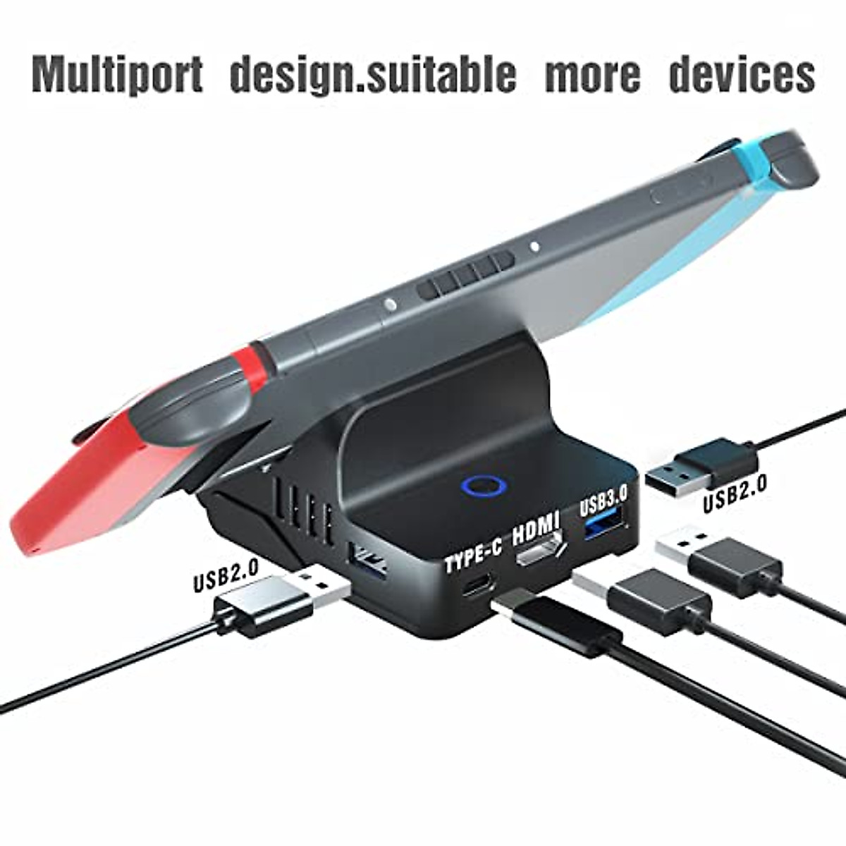 Switch Dock for Nintendo Switch/Switch OLED,Switch Docking Station Replacement for Official Nintendo Switch Dock,Travel Switch TV Dock 4K HDMI USB 3.0 Ports,Nintendo Switch Accessories