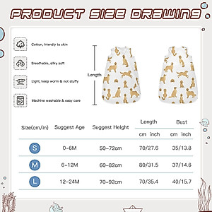 Golden Retriever Dogs Adult Goldies and Puppy Set Baby Sleeping Bag,Baby Wearable Blanket,Toddler Sleep Sack,Sleep Suit for Infant Newborn Babies 0-6 Months