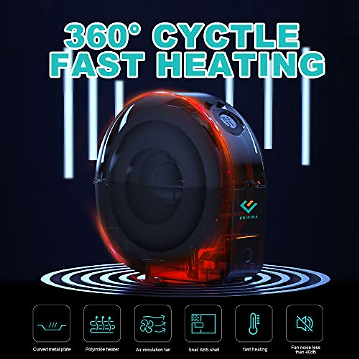 Dryer Box of 3D Printer Filament, Enisina 3D Filament Dryer Box 360° Even Heating Filament, Compatible with 1.75mm, 2.85mm, 3.00mm Filament and PLA/PETG/TPU/ABS 3D Printer Filament (Black&White)